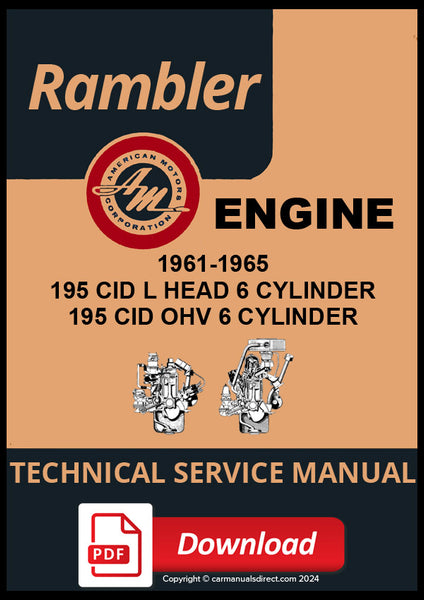 AMC 1961-1965 195 CID 6 Cylinder Engine Rebuild Manual | PDF Download ...