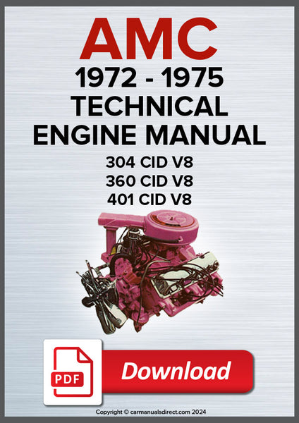 AMC 304, 360 and 401 V8 Engine Rebuild Manual | carmanualsdirect – Car ...
