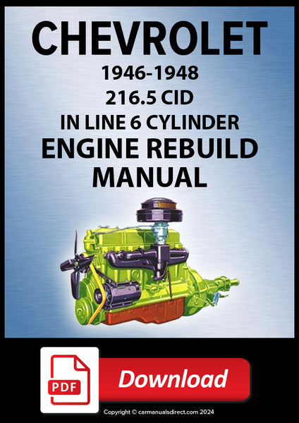 CHEVY | CHEVROLET 216 6 Cylinder Rebuild Manual | PDF Download – Car ...