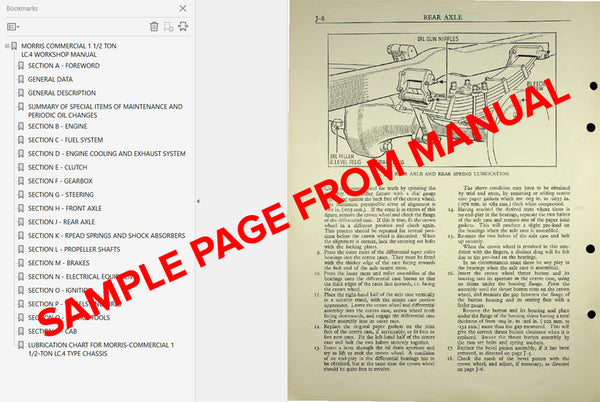 MORRIS COMMERCIAL LC5 1-1/2 Ton Workshop Manual | carmanualsdirect ...