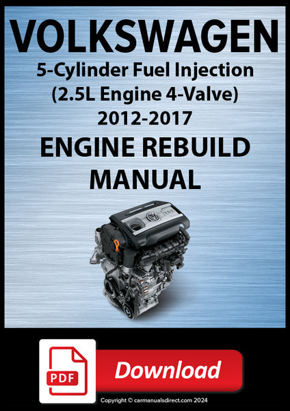 Volkswagen 5-Cylinder 2.5L Engine Rebuild Manual | Car Manuals Direct