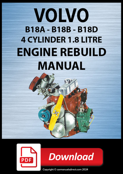 Volvo B18 A/B/D Engine Overhaul & Rebuild Manual | PDF Download – Car ...