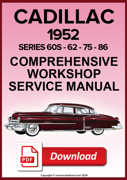 CADILLAC 1952 Workshop Service Manual | PDF Download – Car Manuals Direct