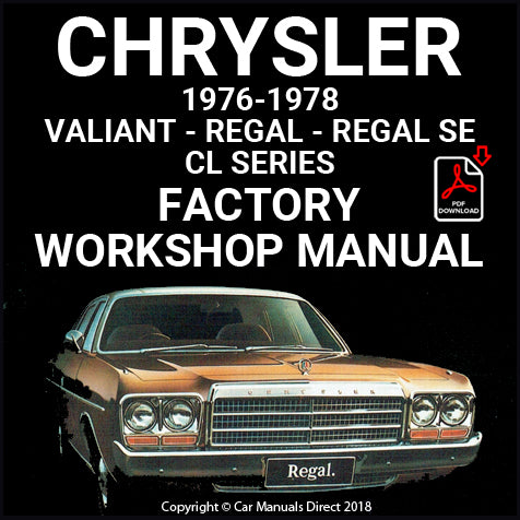 CHRYSLER Valiant, Regal CL Workshop Manual | carmanualsdirect – Car ...