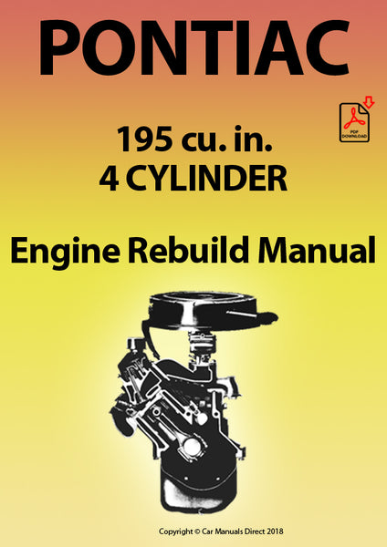 Pontiac 195 CID Slant-Four Engine Rebuild Manual PDF – Car Manuals Direct